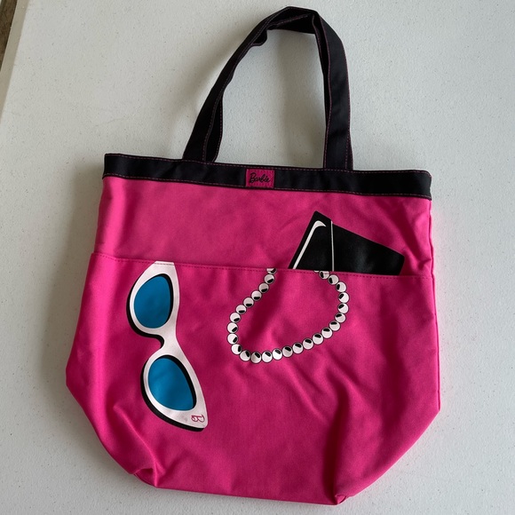 Barbie | Bags | Mattel Barbie Shoulder Bag Purse Tote Pink Sunglasses ...